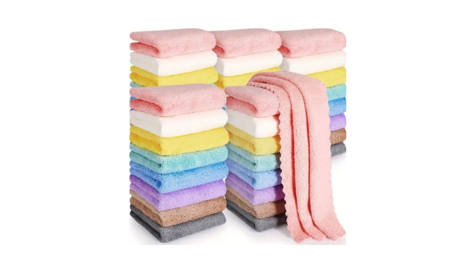 20-Pack: Polyester Hand Towels, 200gsm Knit Fabric, Soft Absorbent ...