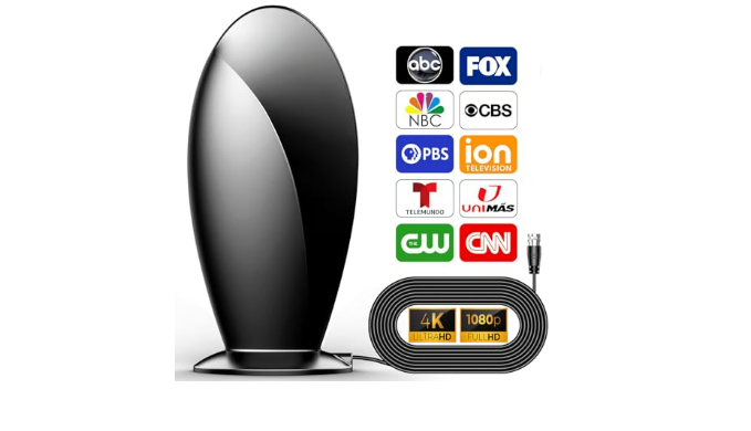 TV Antenna for Smart TV-TV Antenna Indoor 550+ Miles Long Range,TV Antenna for Local Channels ...