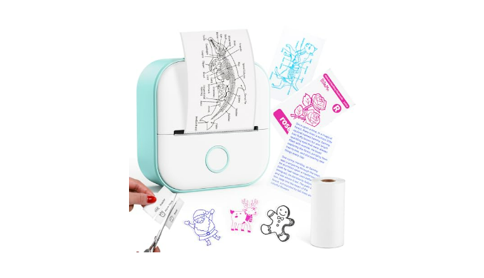 Memoking Sticker Printer - Mini Thermal Sticker Maker, T02 Inkless ...