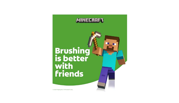 Colgate Kids Battery Powered Minecraft Toothbrush, Extra Soft Kids ...