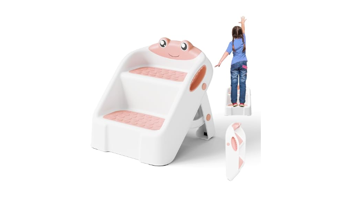 Toddler Step Stool,Foldable Step Stool with Non-Slip Design ...