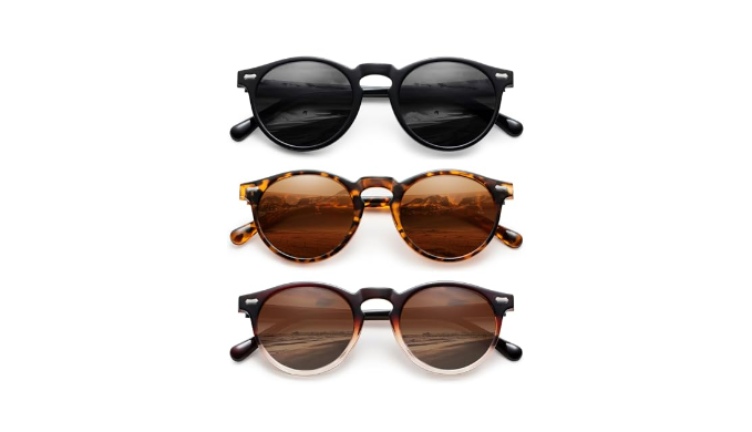 YMRFW Retro Small Round Polarized Sunglasses for Women Vintage Style ...