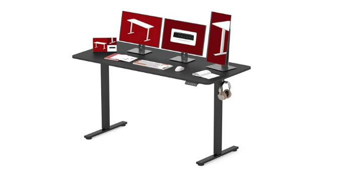 SANODESK Standing Desk Height Adjustable Electric Stand up Desk 63×24 ...