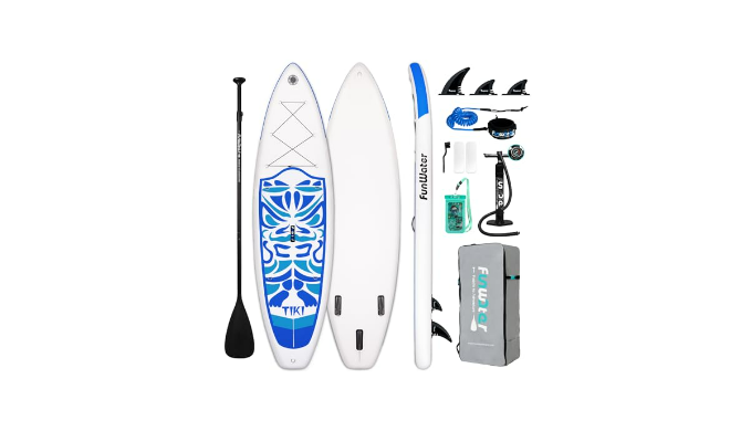 FunWater Inflatable 10’6×33″×6″ Ultra-Light (17.6lbs) SUP for All Skill ...