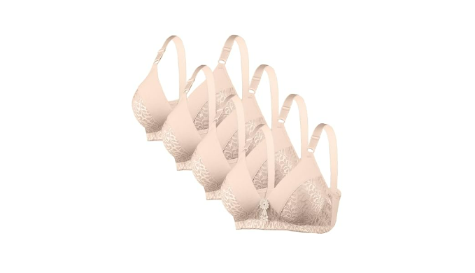 4 Pack Bras for Women’s no Underwire Supportive Tshirt Bra Soft Comfy ...