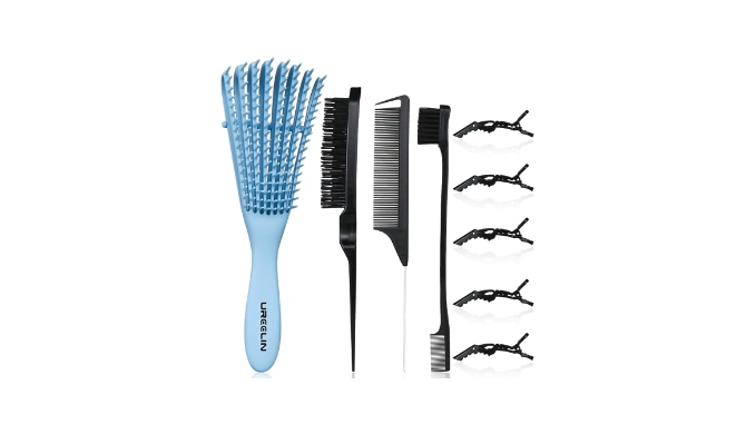 UREELIN Detangling Brush Set: Detanger, Edge & Back Brushes for Curly ...