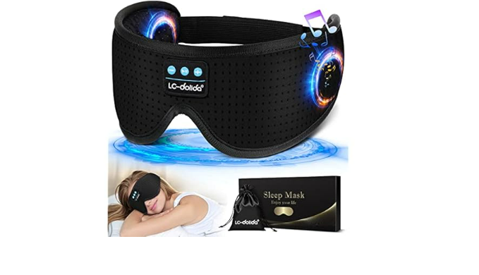 LC-dolida Sleep Headphones, White Noise Bluetooth Sleep Mask 3D Wireless Eye Mask Sleeping with ...
