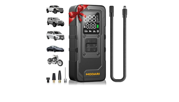 MODARI Tire Inflator Portable Air Compressor - 4X Faster 160 PSI Air Pump for Car Tires ...