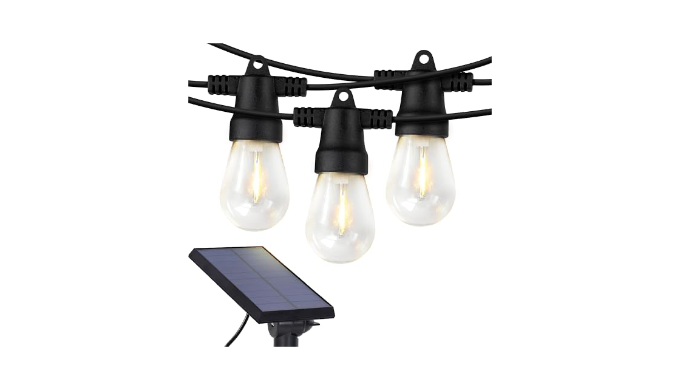 Brightech Ambience Pro Solar Powered Outdoor String Lights, 27 ft ...