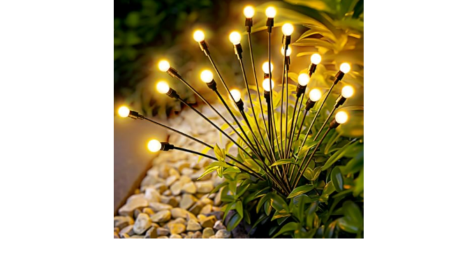 PATIOPIA Solar Garden Lights, 20 LED Firefly Garden Lights Solar Outdoor, Solar Lights for ...
