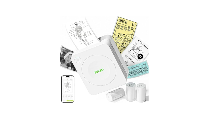 Nelko Sticker Printer, PM230 Print Pod Mini Bluetooth Portabel Sticker ...
