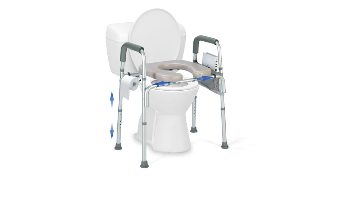 Raised Toilet Seat with Handles, Heavy Duty 350lbs Raised Toilet Seat ...