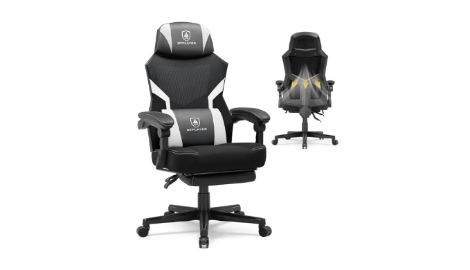 GTPLAYER Mesh Gaming Chair, Ergonomic Game Chair with Footrest for ...