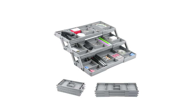 Handbanary Upgraded 3 Tier Drawer Organizer, Smart Drawer Organizer ...