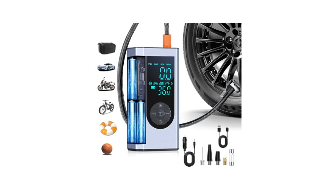 Tire Inflator Portable Air Compressor - LEKOMESH 150PSI Cordless Air ...