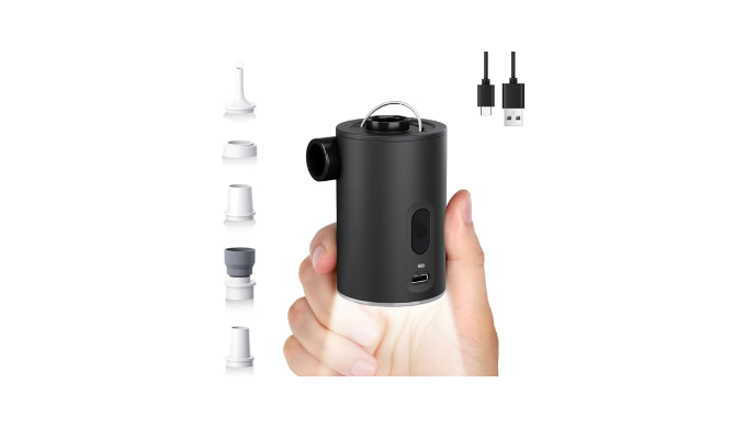 Portable Air Pump for Inflatables, Ultra-Mini Air Mattress Pump 4X with ...