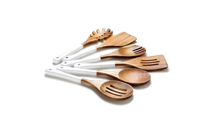 ROSOS Wooden Spoons For Cooking, 6 Pieces Natural Acacia Wooden Cooking ...