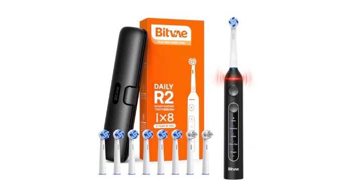 Bitvae R2 Rotating Travel Electric Toothbrush, 8 Professional Brush ...