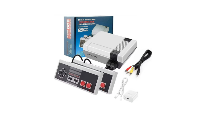 Retro Mini Gaming Console with 620 Classic Games and Dual Controllers ...