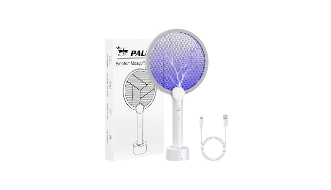 Electric Fly Swatter, 4000V Bug Zapper Racket, 2 in 1 Indoor Outdoor ...