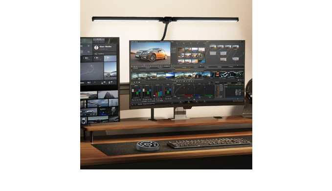 SAIMAND Led Desk Lamp for Home Office,Smart Double Head Computer ...