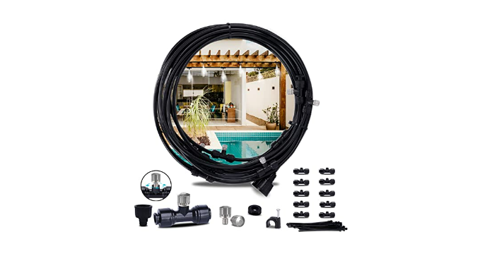Fogland Outdoor Misting System: Portable Misting System 32.8FT Misting ...