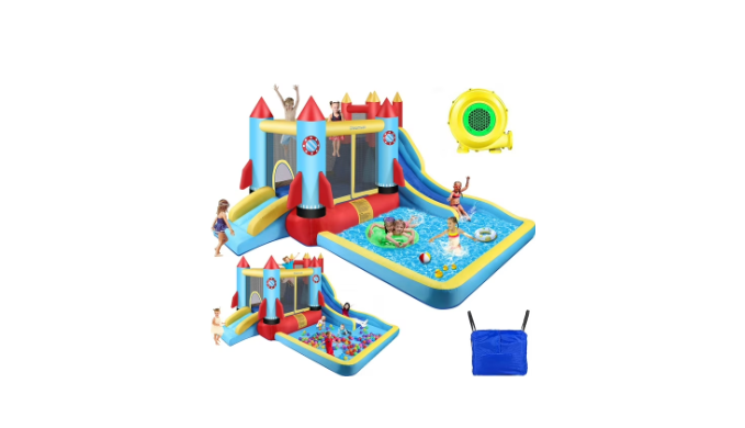 Qhomic 146”x 132” x 82” Inflatable Bounce Houses for Kids 3-12 with ...