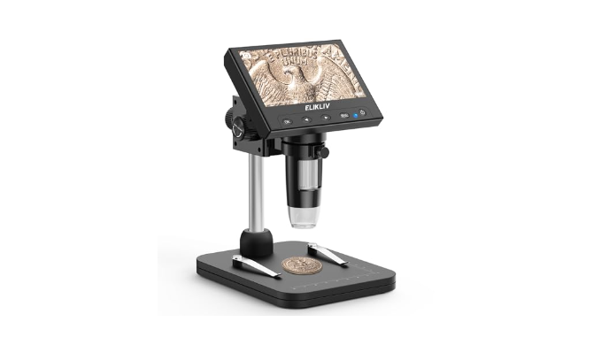 Elikliv Coin Microscope, 4.3” LCD Digital Microscope 1000x, Coin ...