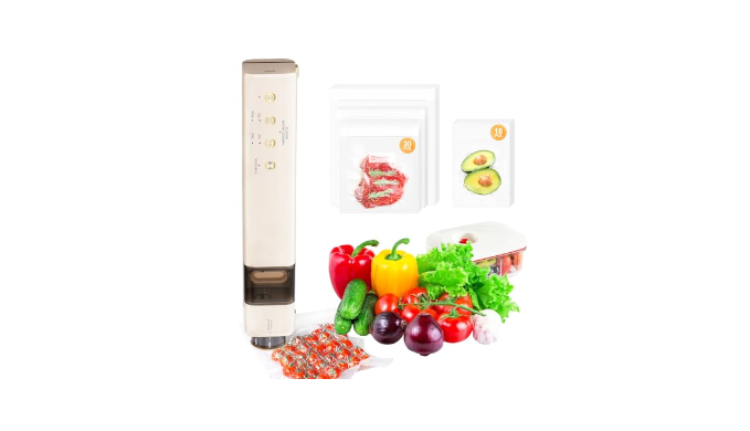 Vacuum Sealer with 40 Bags, 2 IN 1 Full Automatic Handheld and ...
