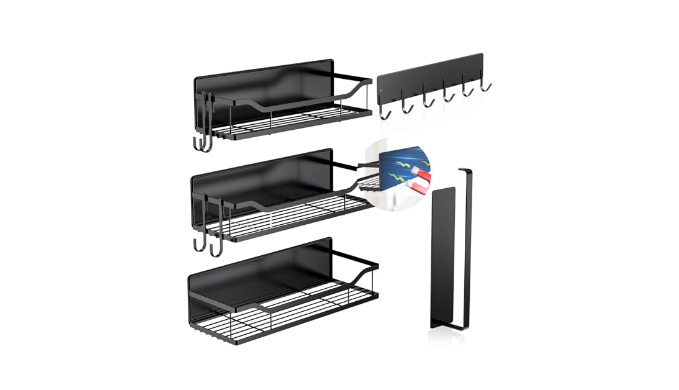 JulktLli 5 Pack Multifunctional Magnetic Shelves for Refrigerator Spice ...