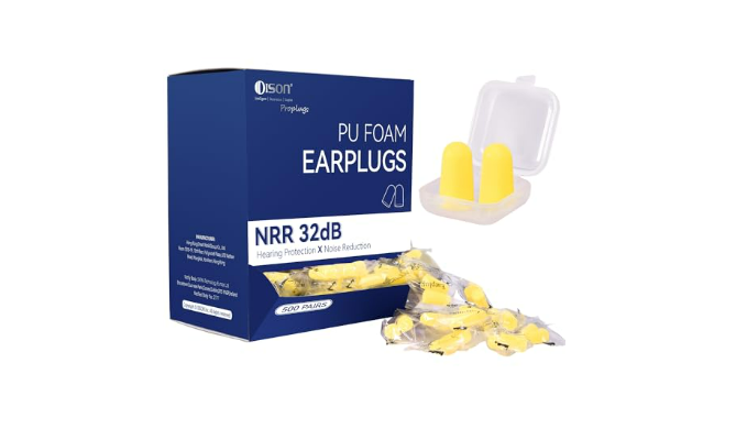 500Pairs Foam Earplugs, 32dB Disposable Noise Reduction Ear Plugs ...