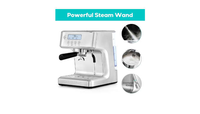 CASABREWS Ultra Espresso Machine with LCD Display, Powerful Milk ...
