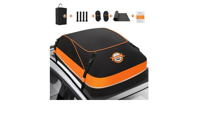 Sailnovo Rooftop Cargo Carrier, 15 Cubic Waterproof Soft-Shell Car Roof ...