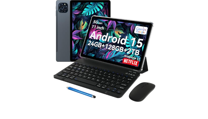 TABWEE Tablet 11 Inch Android 15 Tablets T90, 1920 * 1200 FHD Display, 24GB RAM 128GB ROM /2TB ...