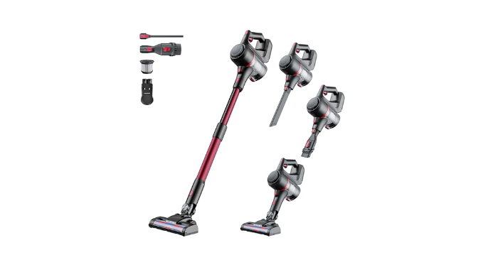 RUURUU Cordless Vacuum Cleaner, Stick Vacuum, Self-Standing Vacuum ...
