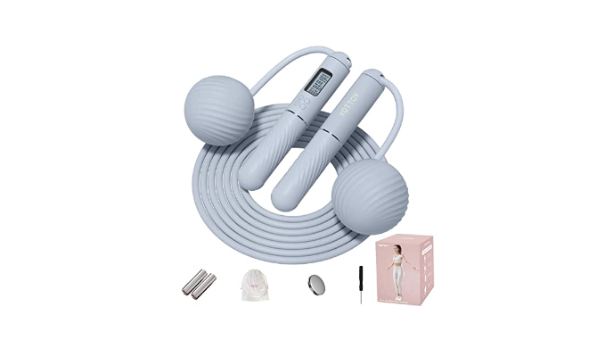 YOTTOY Cordless Jump Rope with Counter - Ropeless Jump Rope 2 In 1 with ...