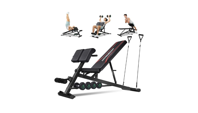 OPPSDECOR 900LBS Adjustable Weight Bench, Workout Bench, Roman Chair ...