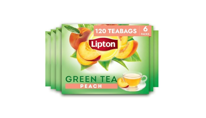 Lipton Peach Green Tea Bags, Flavored, Unsweetened Teabags for Hot Tea ...