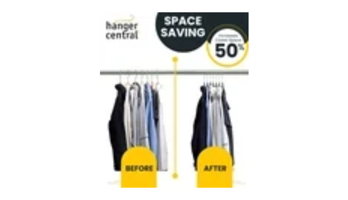 Hanger Central, 50 pack Space Saving, Heavy Duty Slim Velvet Hangers ...