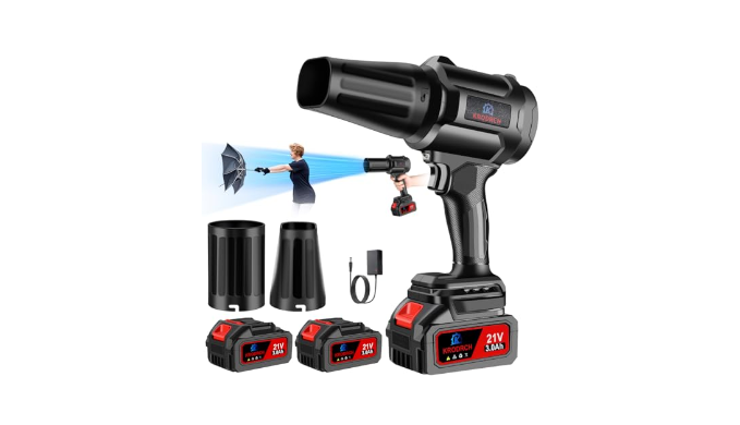 Electric Cordless Leaf Blower with 21V*2 Pcs Battery and Charger ...