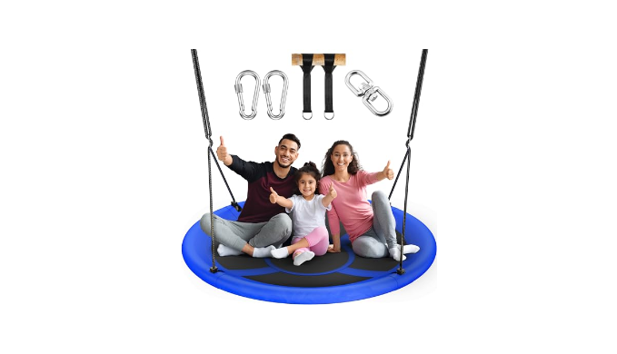 Everyfun 43″ Saucer Tree Swing for Kids Adult, 700lbs Weight Capacity, Waterproof Flying Saucer ...