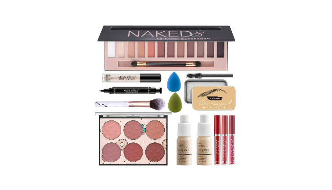 MISS ROSE Makeup Kit for Women Full Kit,12 Colors Eyeshadow Palette ...