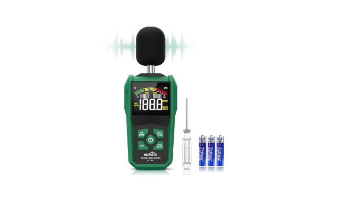 Decibel Meter,SQECH Digital Sound Level Meter with Color Backlit Screen ...