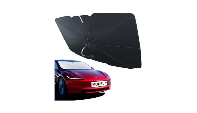 Tesla Model Y & Model 3 Sunshade – Premium Windshield UV Protection ...