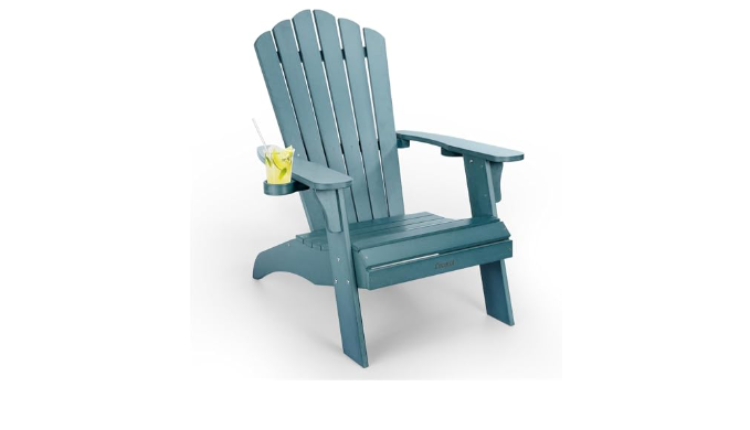 Cecarol Oversized Adirondack Chair Plastic, Outdoor Fire Pit Chair with ...