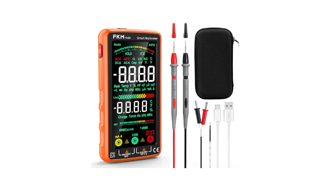 FKM Pro Digital Multimeter Tester TRMS 6000 Counts,Smart Rechargeable ...