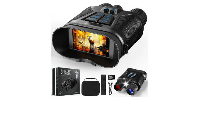seanme Night Vision Goggles with Camera, 4K Night Vision Binoculars for ...