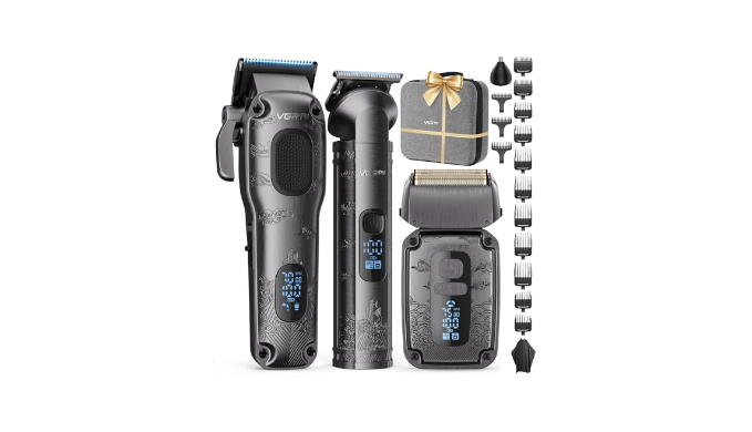 Hair Clippers & Trimmers Set for Men Professional, Waterproof Electric ...
