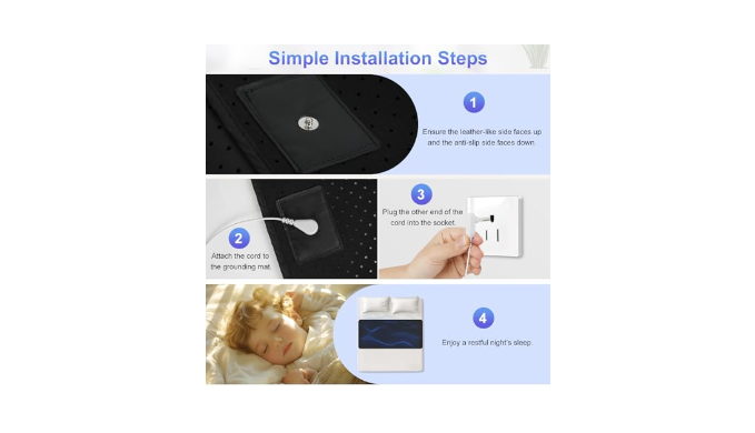 Grounding Mat For Bed King Size 265″x70″ Earthing Sleep Mat Anti Slip Perforated Design
