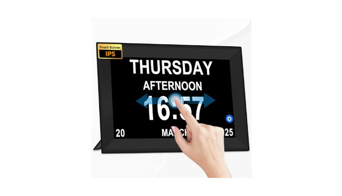 jazeyeah Large Display Touch Screen Digital Alarm Clock,Smart Dementia ...